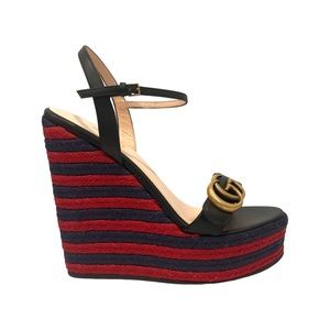 Gucci | Shoes | Gucci Marmont Double G Leather Espadrille Platform ...